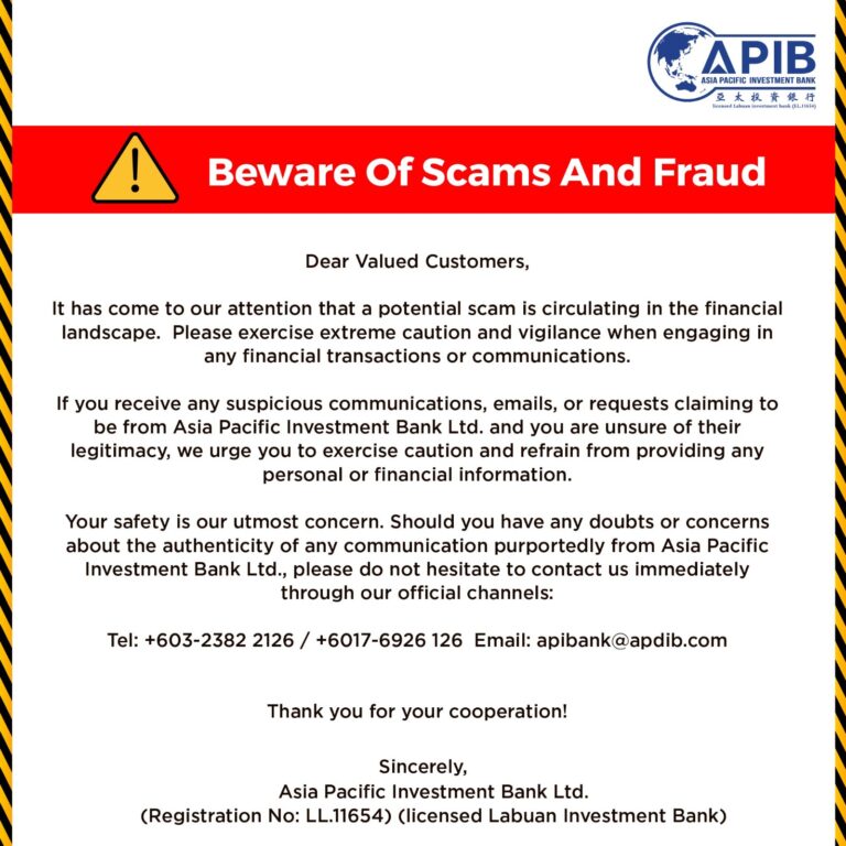 Beware of Scams and Fraud – APIB